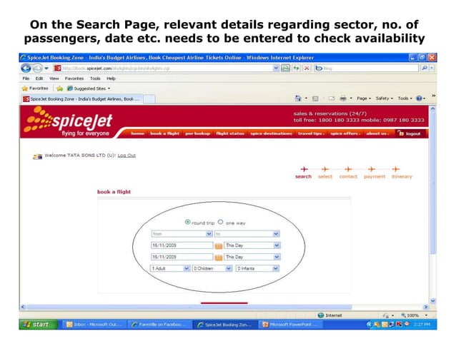 Spicejet - TATA Sons Ltd Booking process.ppt