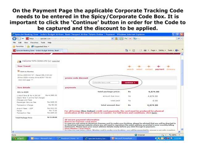 Spicejet - TATA Sons Ltd Booking process.ppt