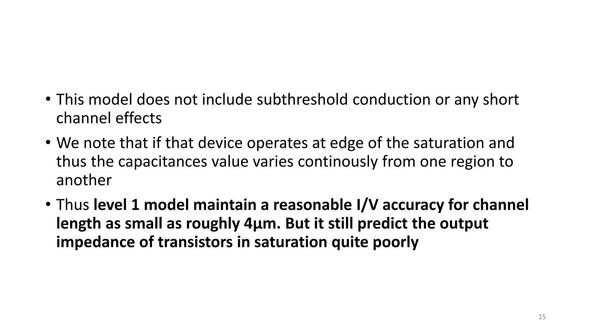 SPICE LEVEL I/LEVEL II/LEVEL III AND BSIM MODELS | PPTX