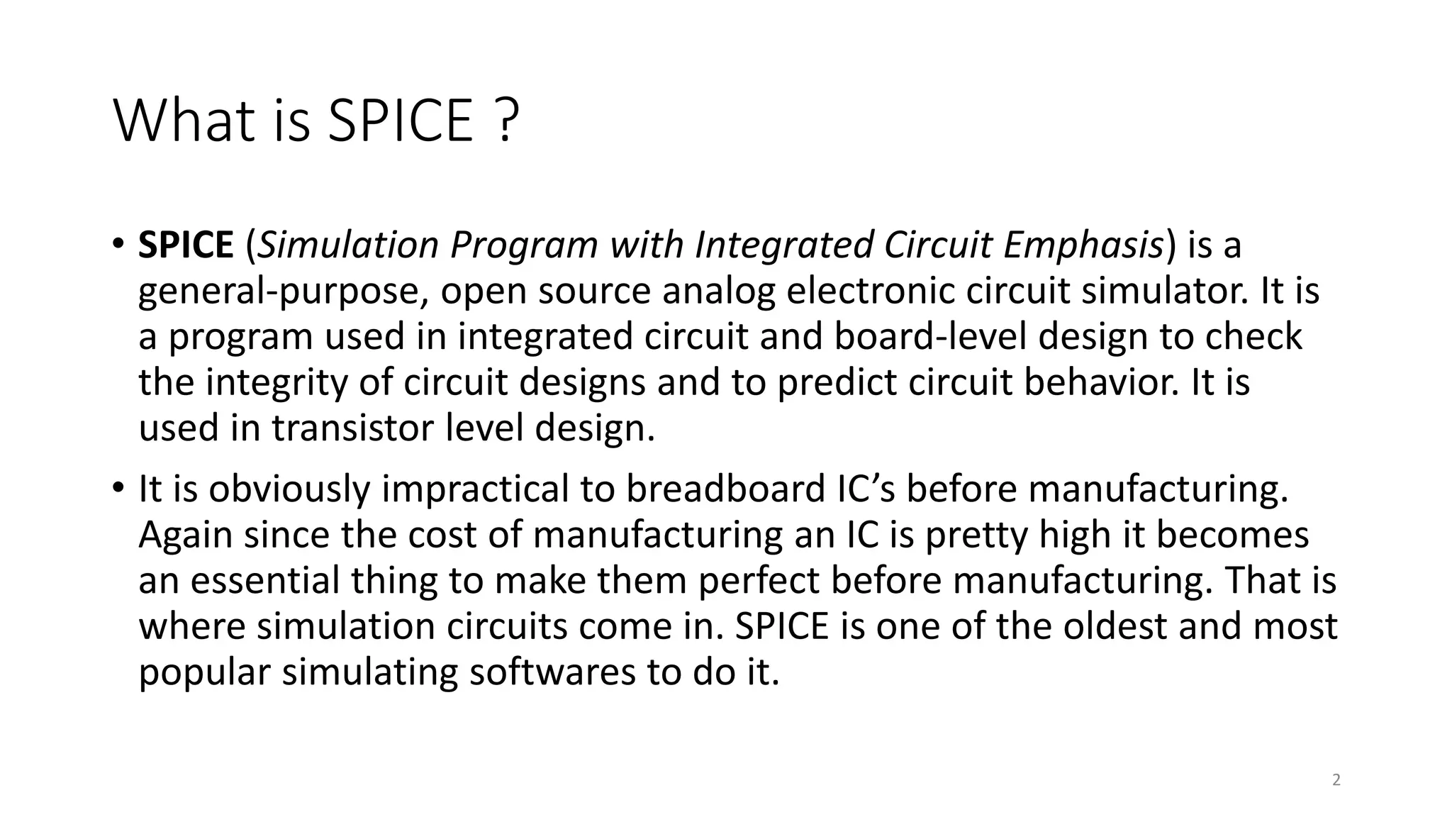 SPICE LEVEL I/LEVEL II/LEVEL III AND BSIM MODELS | PPTX