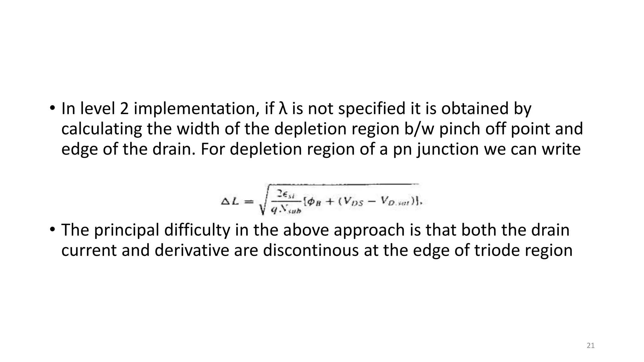 SPICE LEVEL I/LEVEL II/LEVEL III AND BSIM MODELS | PPTX