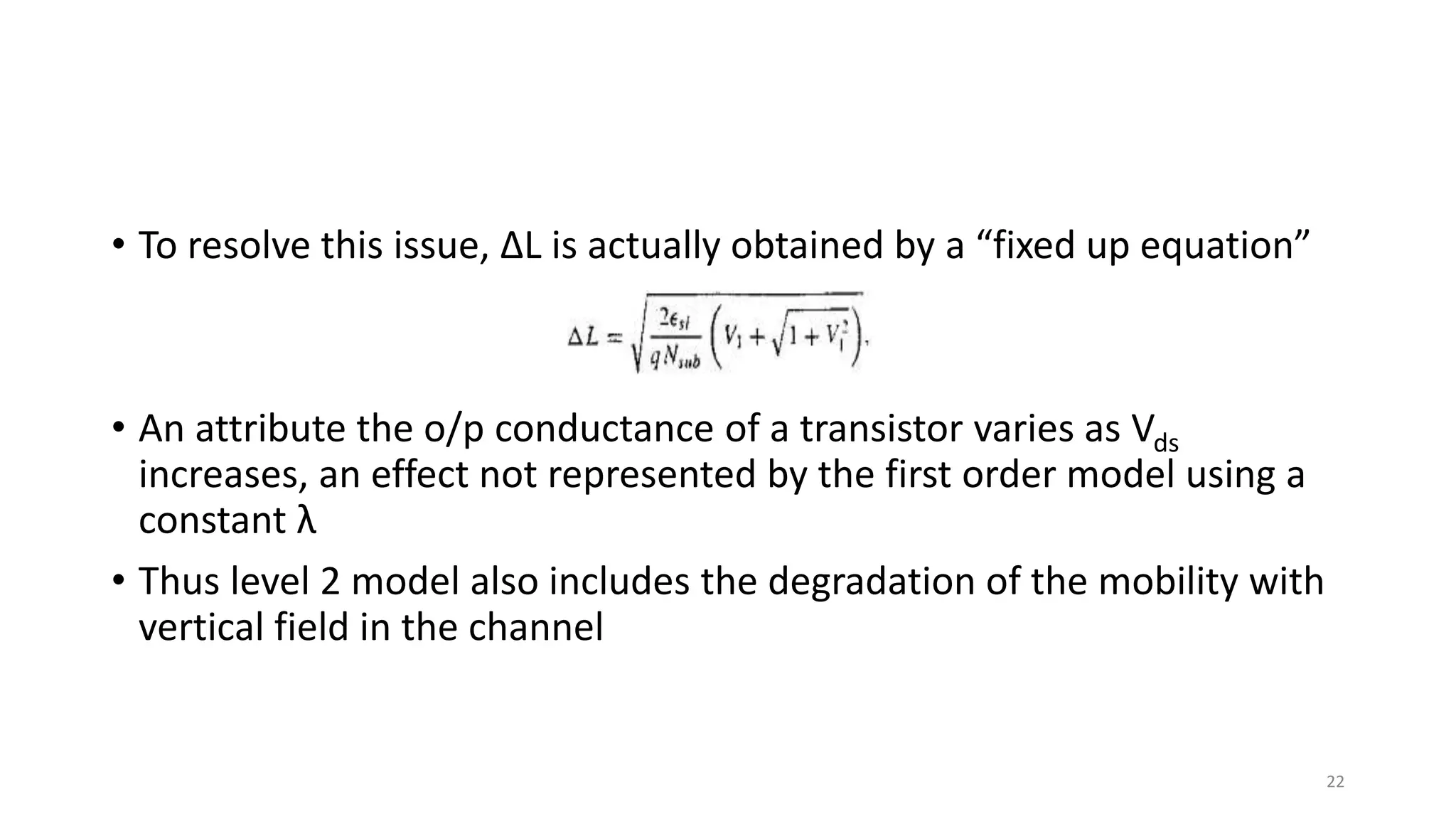 SPICE LEVEL I/LEVEL II/LEVEL III AND BSIM MODELS | PPTX