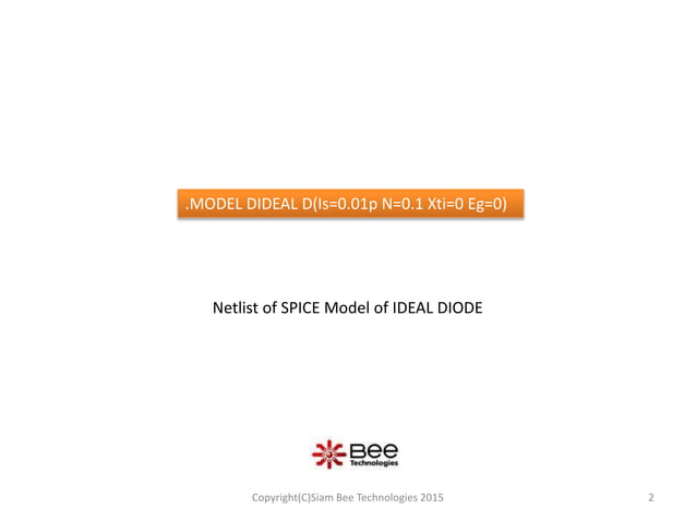 SPICE Model of IDEAL DIODE | PPTX