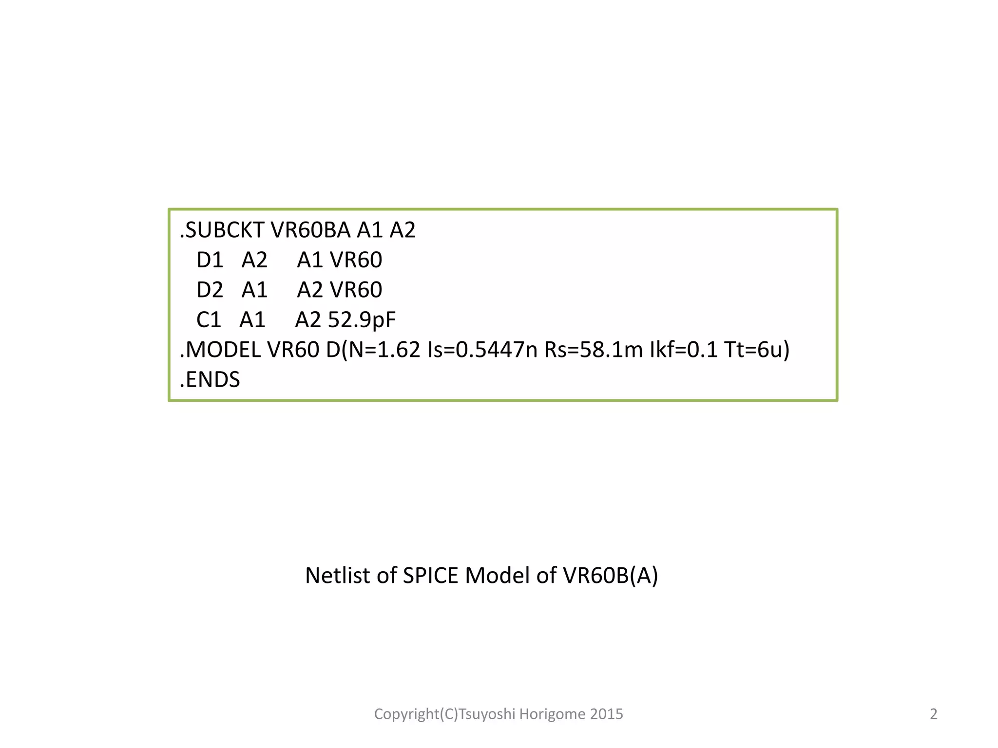 SPICE Model of VR60B(A) | PPTX