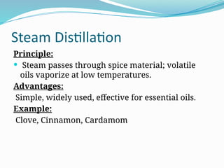 SPICE OIL AND OLEORESINS and steam distillation.pptx