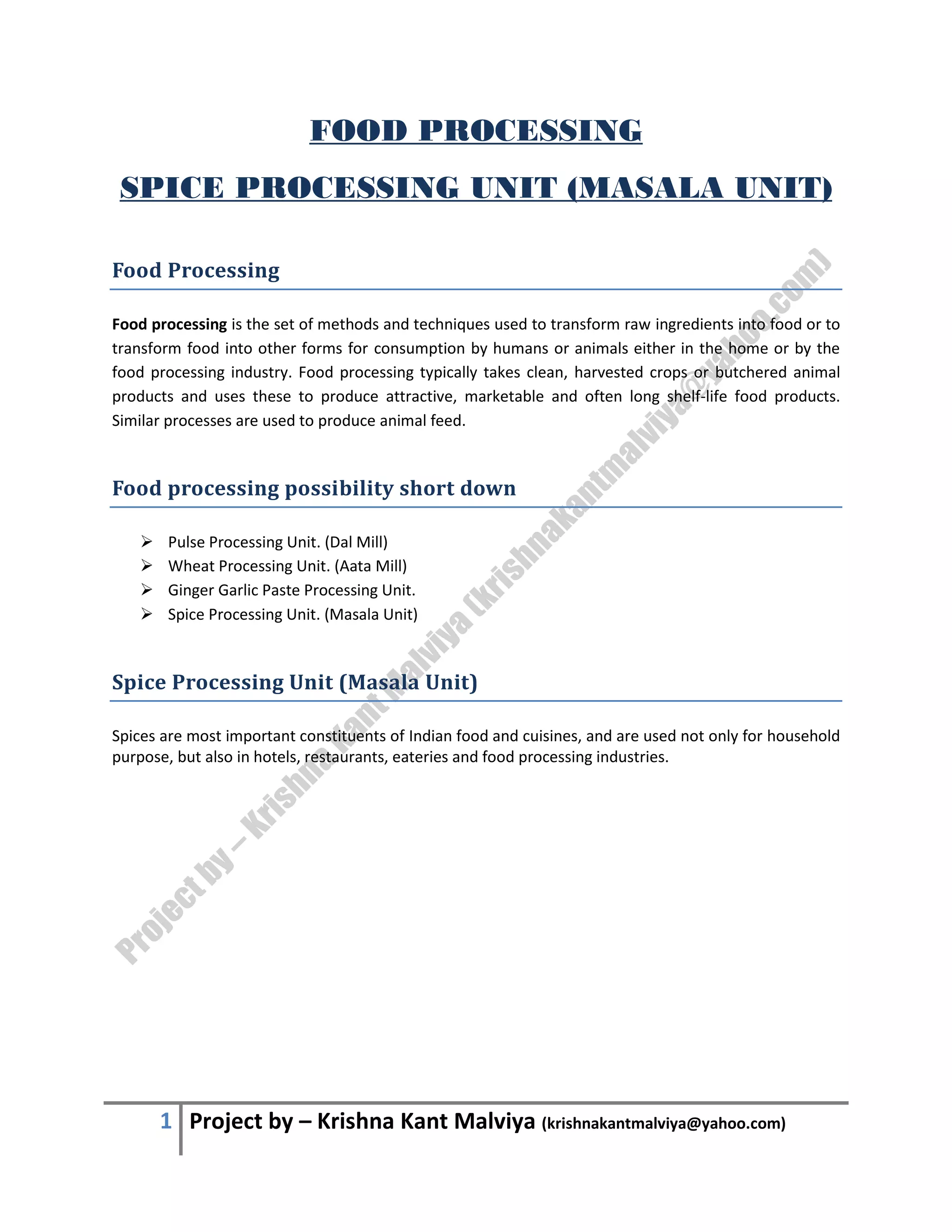 Spice processing | PDF