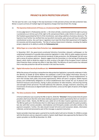 Spice Route Legal Data Protection & Privacy Update | PDF