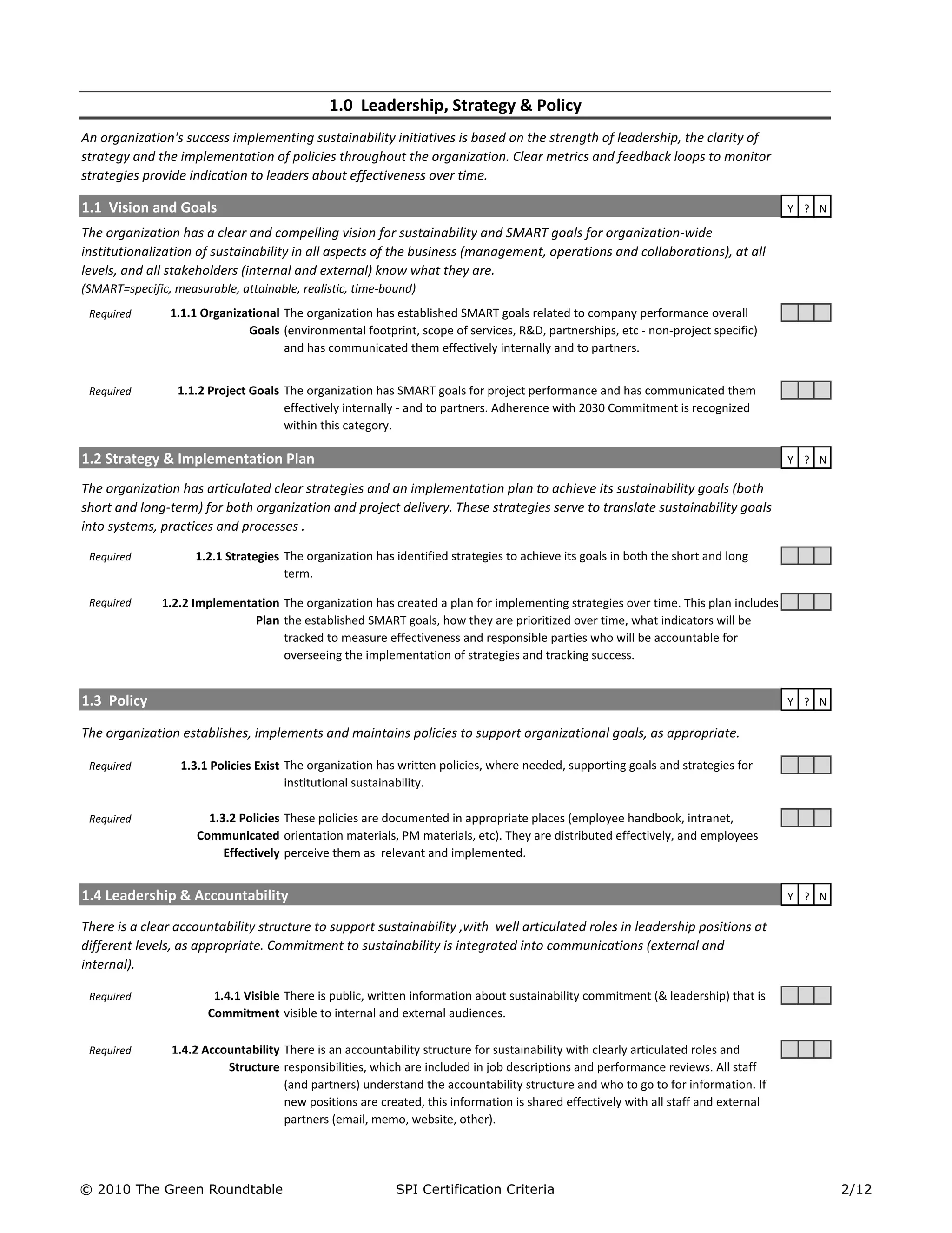 SPI Certification Evaluation Criteria | PDF