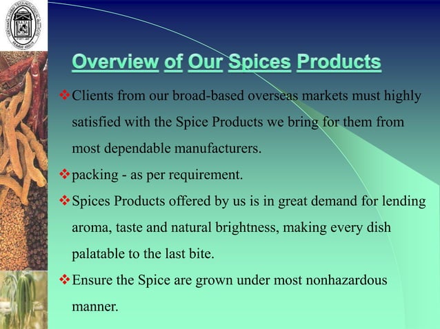 MARKETING OF INDIAN SPICES. | PPTX | Cooking | Food & Drink