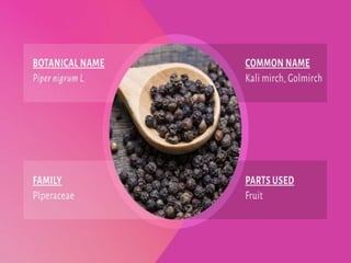 Spices- Their morphology, parts used, uses, varieties | PPTX