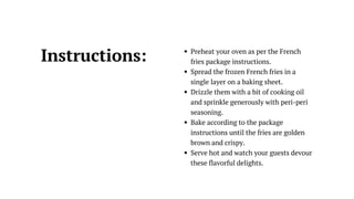 Peri Peri French Fries | PDF