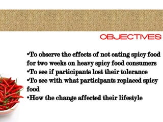 Spicy food deconsumption | PPT