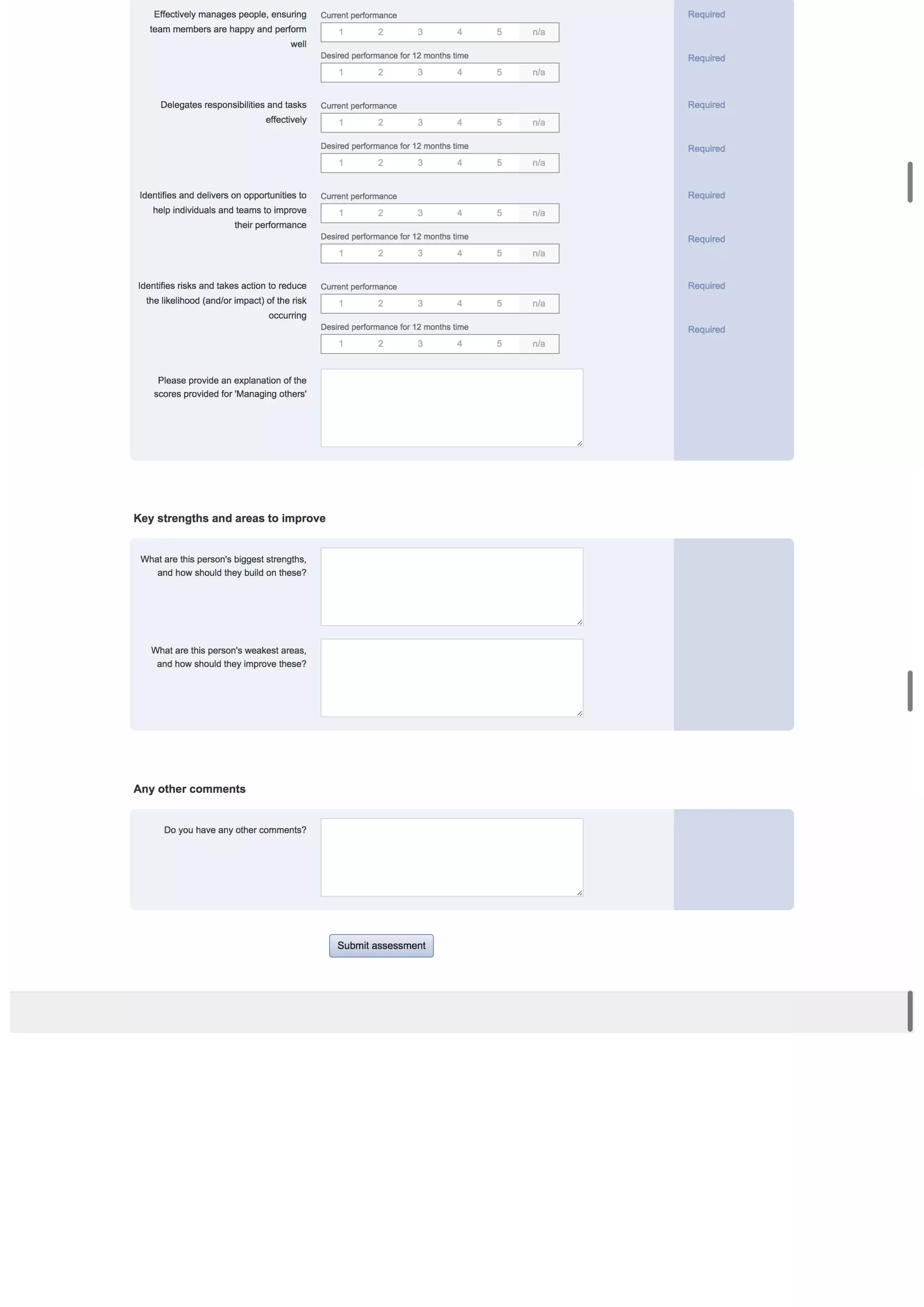 Spidergap - Our 360 feedback questionnaire standard template | PDF