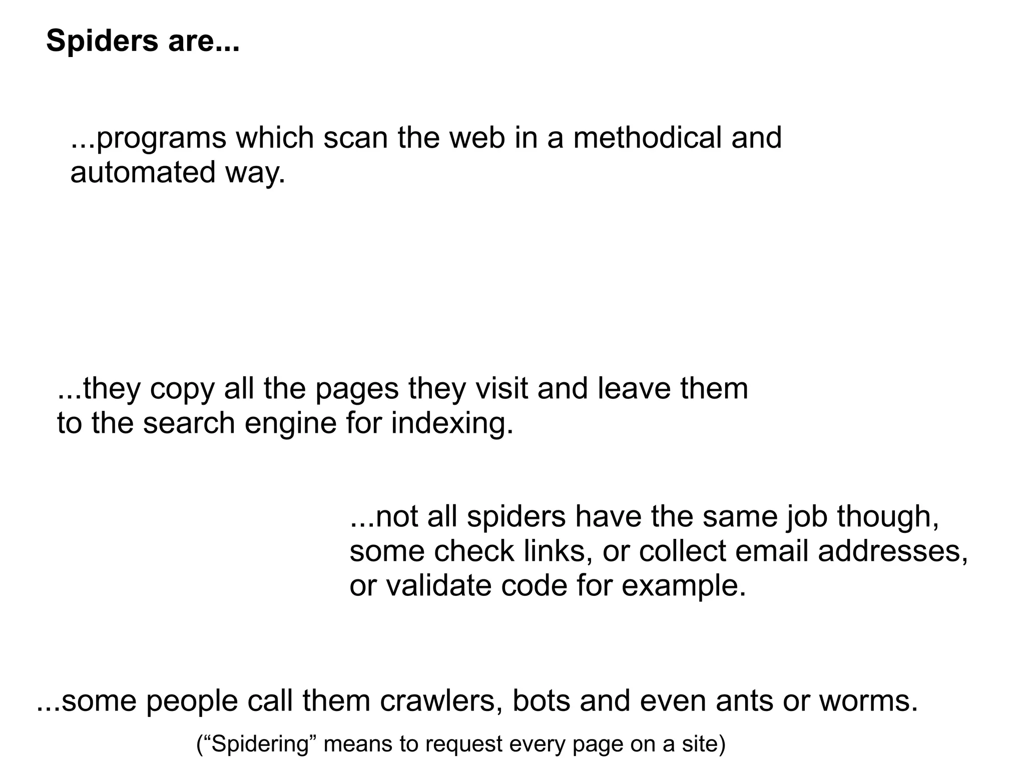 Search Engine Spiders | ODP