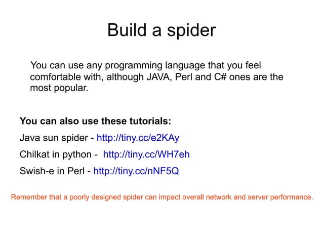 Search Engine Spiders | ODP