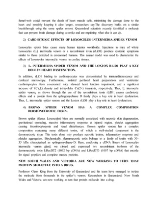 theraputic application of spider venom in different disease treeatment ...