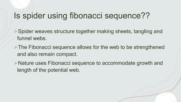 GEOMETRY IN SPIDERS WEB | PPTX