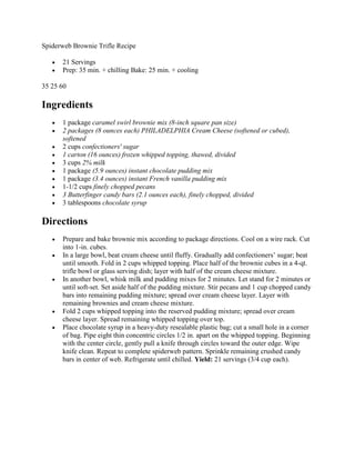 Spiderweb brownie trifle recipe | DOCX