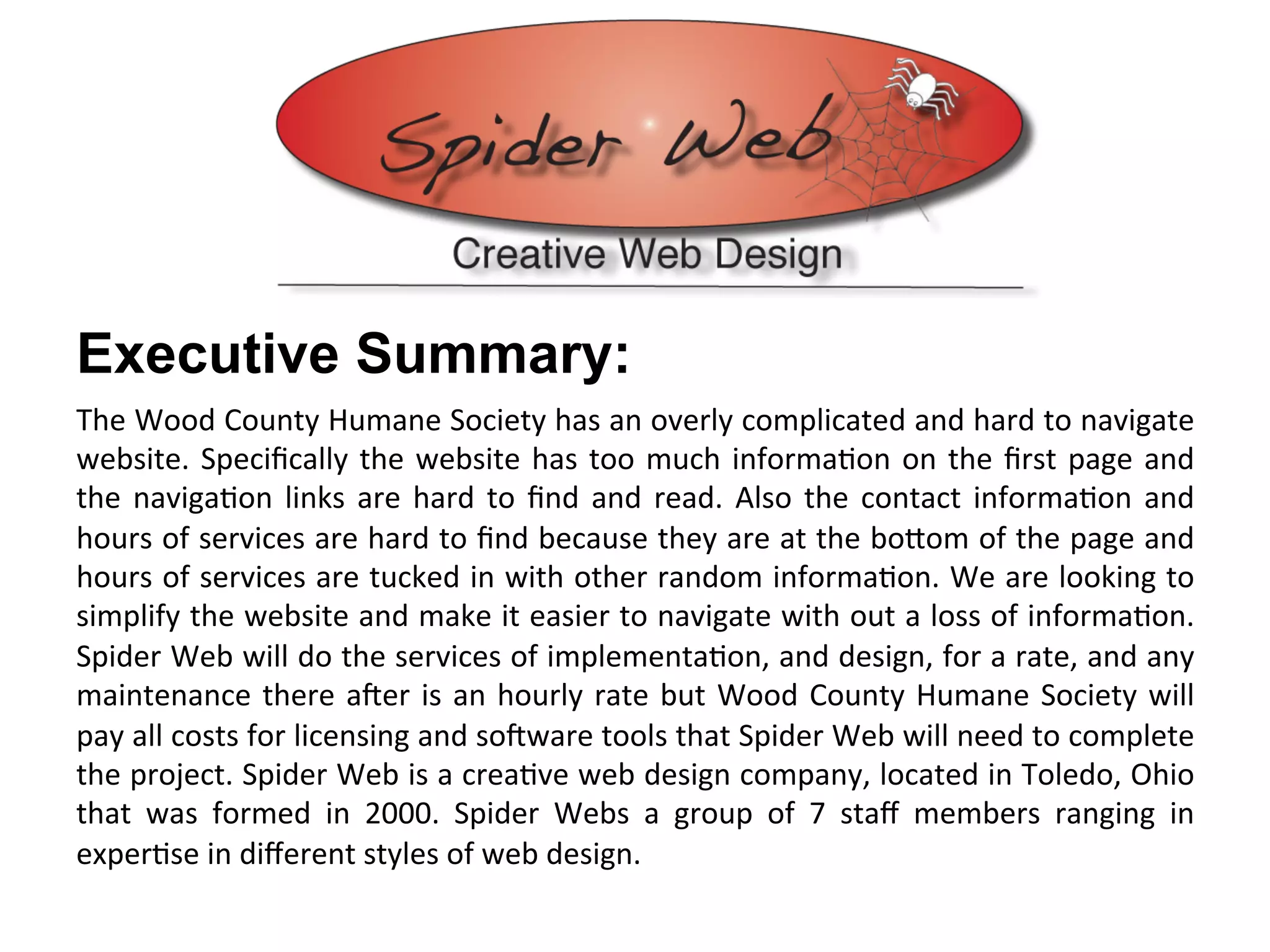 Spider web proposal | PDF