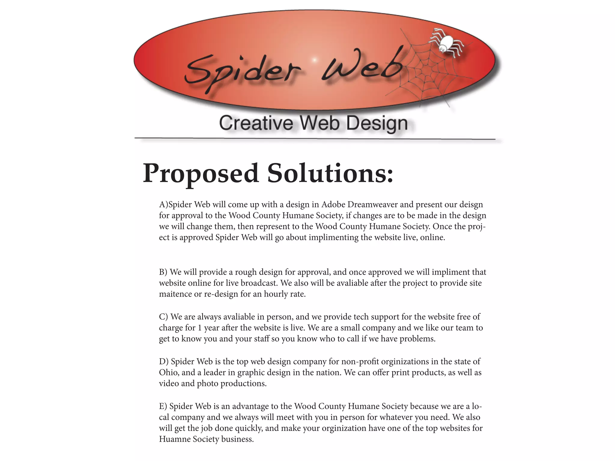 Spider web proposal | PDF