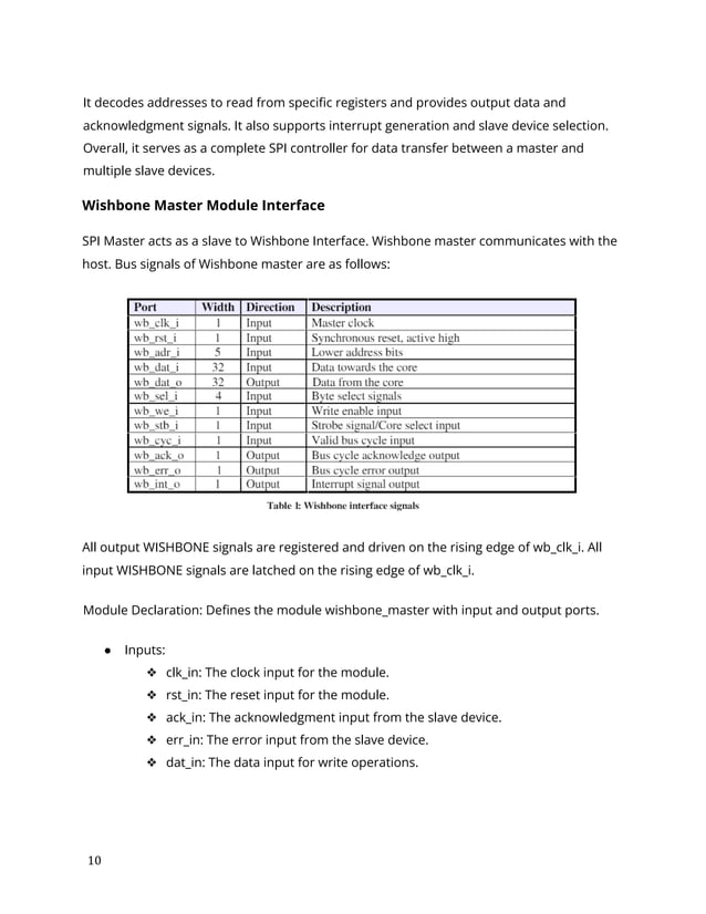 SPI Design Report used in serial communication | PDF