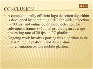 Real-Time Logo Detection and Tracking | PPT