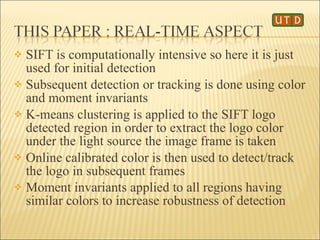 Real-Time Logo Detection and Tracking | PPT