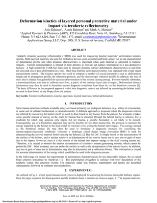 Deformation kinetics of layered personal protective material under ...