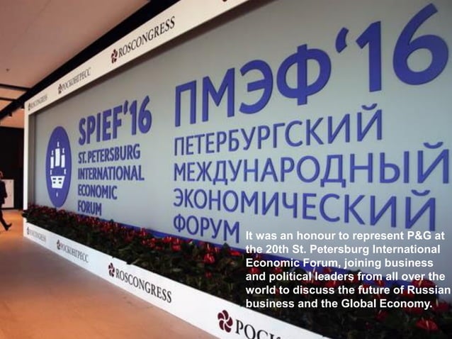 Gary Coombe, President, Europe - Procter & Gamble at SPIEF | PDF