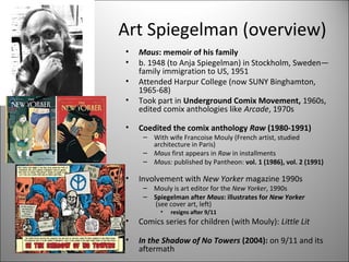 Art Spiegelman, Comix, and Maus | PPT