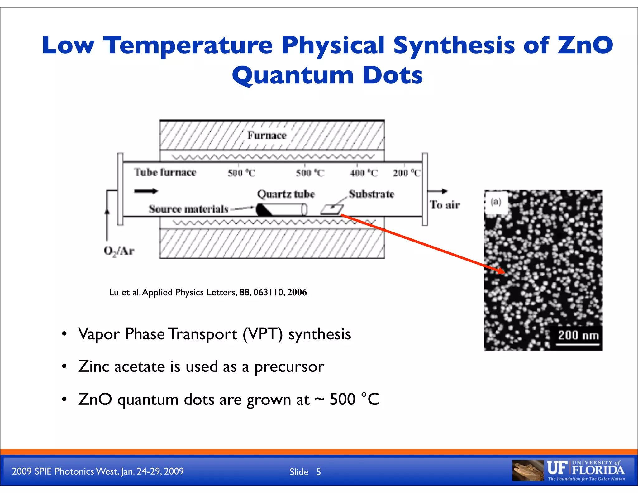 Low Temperature Synthesis of ZnO Nanoparticles | PDF