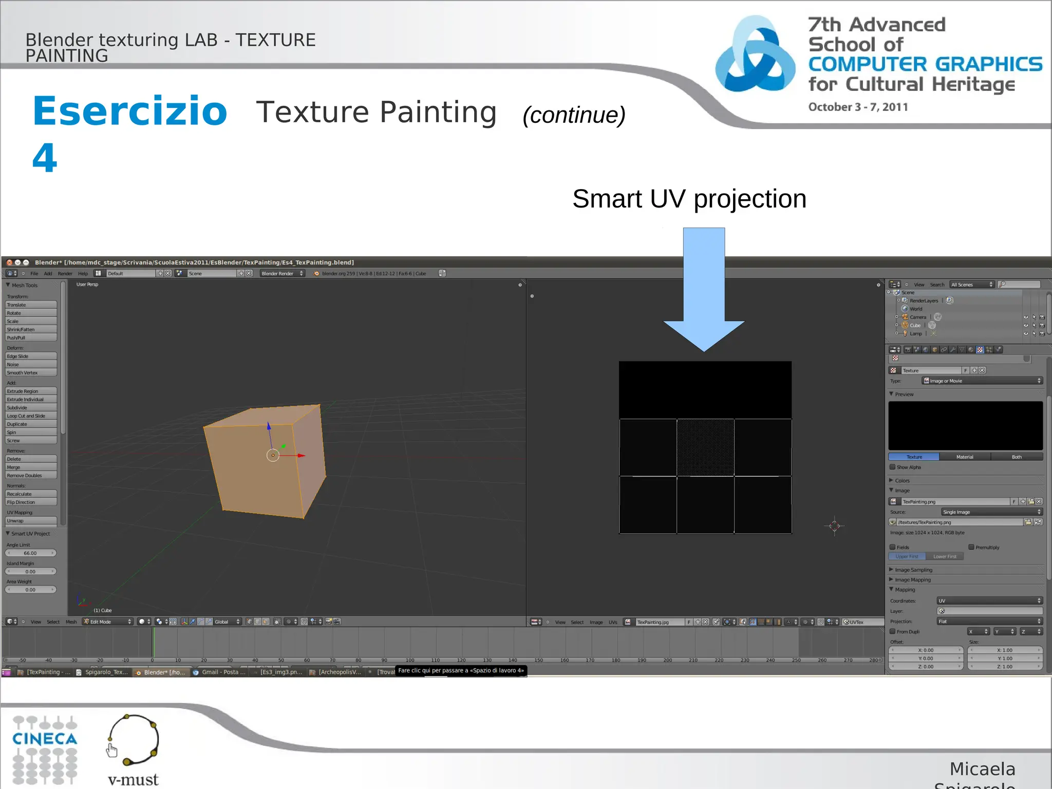 TEXTURE PAINTING - Blender, scuola di COMPUTER GRAPHICS Cineca 2011 | PDF