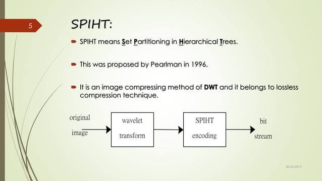 SPIHT(Set Partitioning In Hierarchical Trees) | PPTX | Technology & Computing