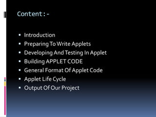 Ppt on open and close door using Applet | PPT