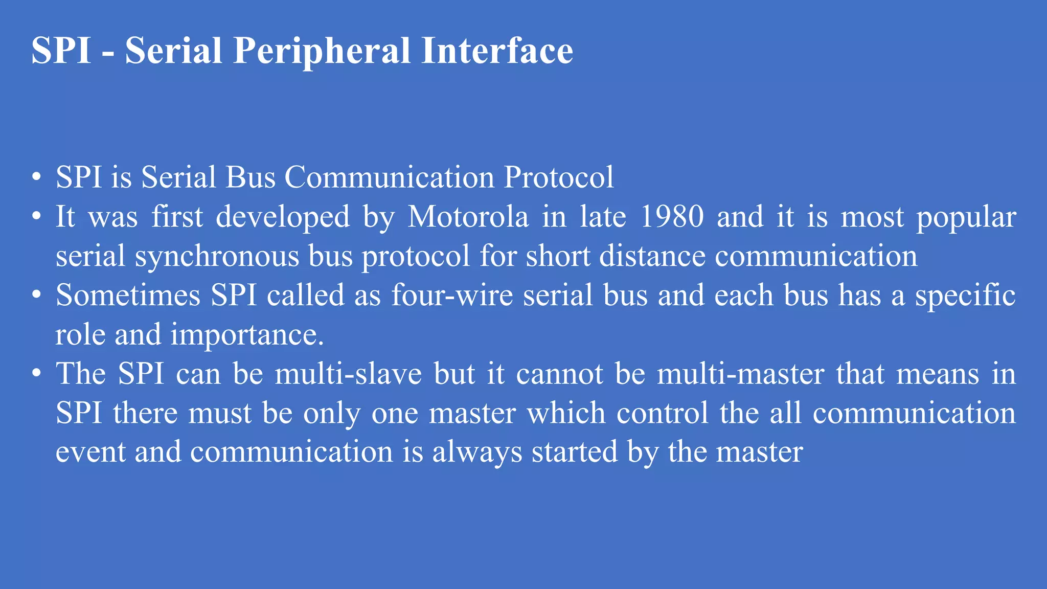 SPI introduction(Serial Peripheral Interface) | PPTX