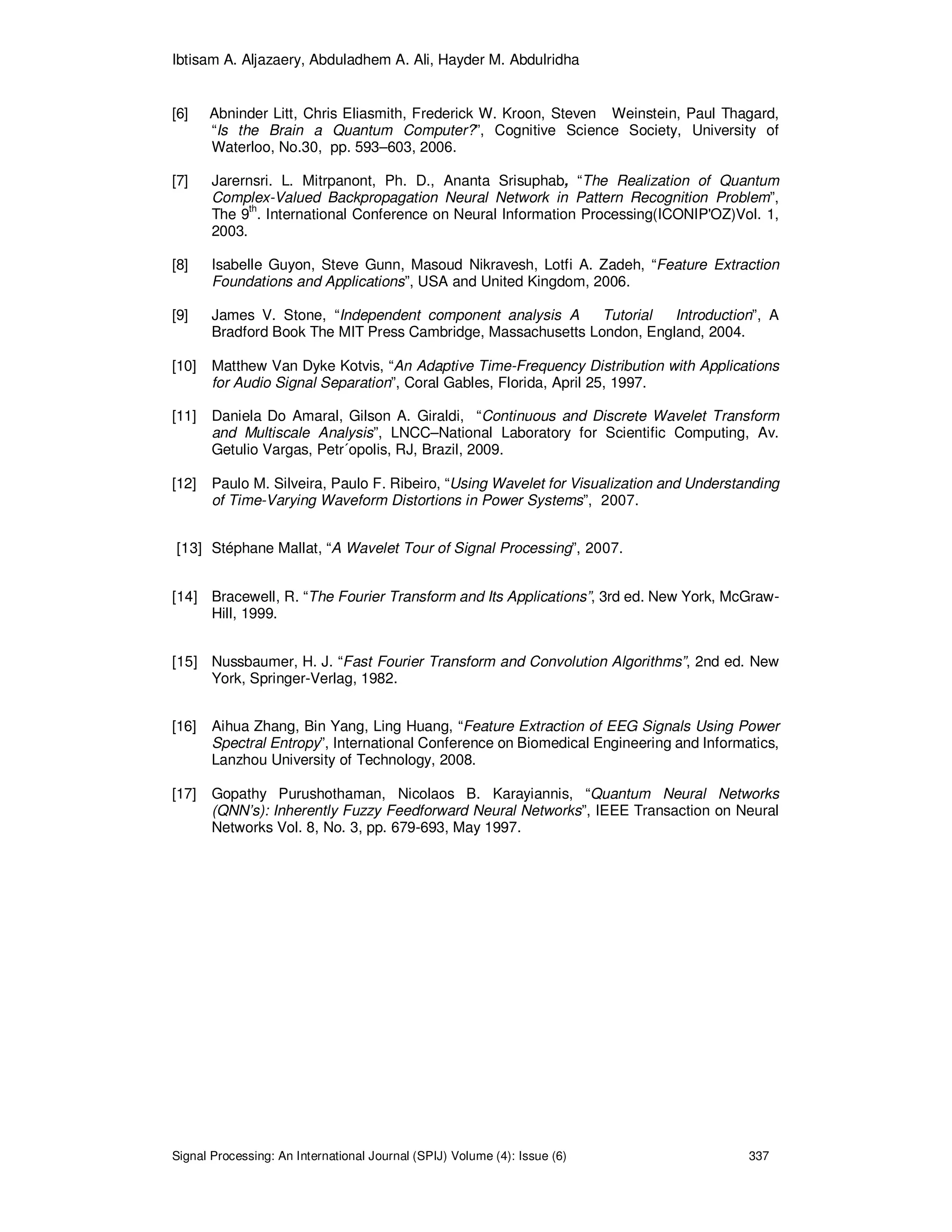 Classification of Electroencephalograph (EEG) Signals Using Quantum ...