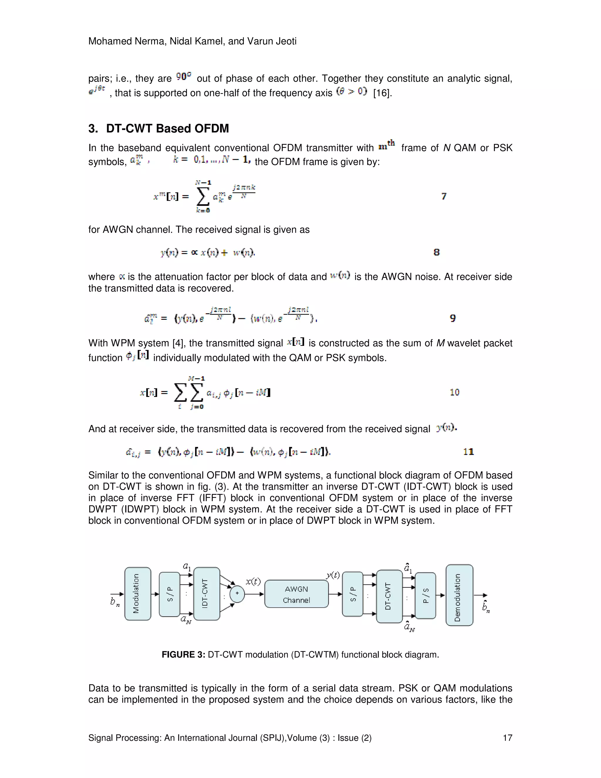 An OFDM System Based on Dual Tree Complex Wavelet Transform (DT-CWT) | PDF