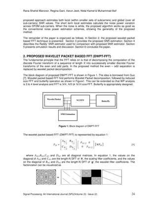 Dwpt Based FFT and Its Application to SNR Estimation in OFDM Systems | PDF