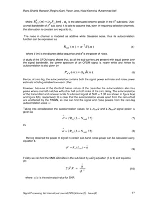 Dwpt Based FFT and Its Application to SNR Estimation in OFDM Systems | PDF