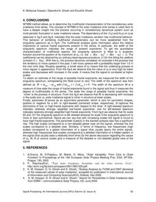 Investigatng MultIfractality of Solar Irradiance Data Through Wavelet ...