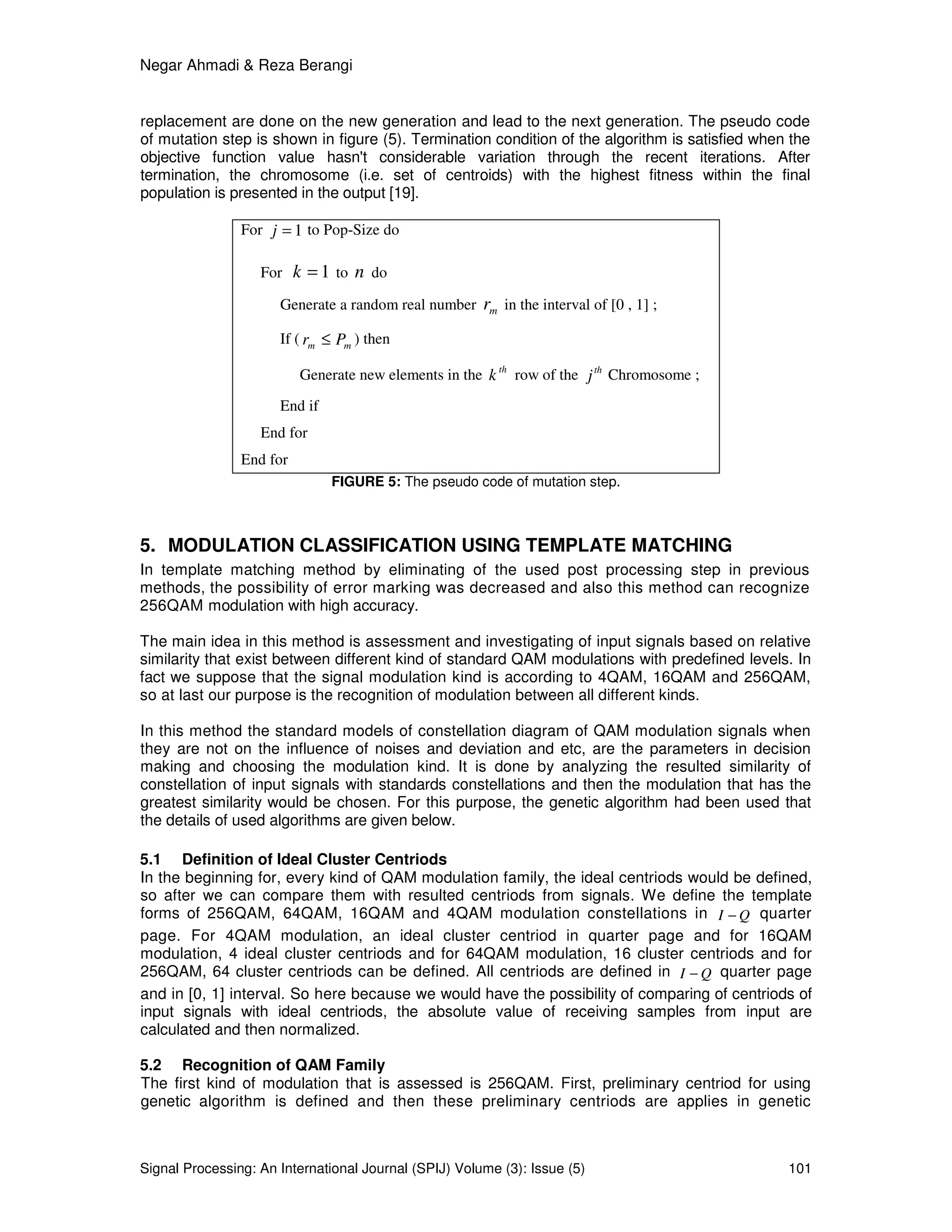 A Template Matching Approach To Classification Of Qam Modulation Using Genetic Algorithm Pdf