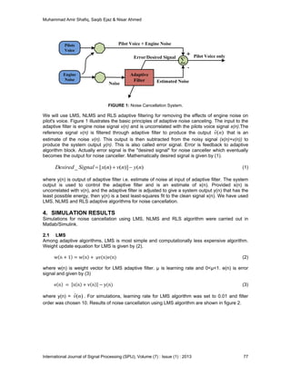 Hardware Implementation of Adaptive Noise Cancellation over DSP Kit ...
