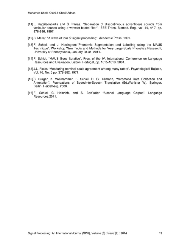 The Arabic Speech Database: PADAS | PDF