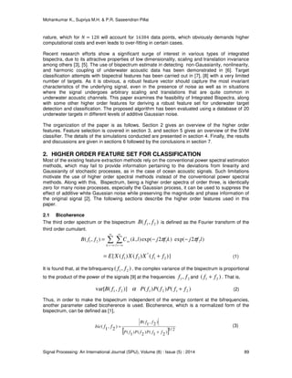 Higher Order Feature Set For Underwater Noise Classification | PDF