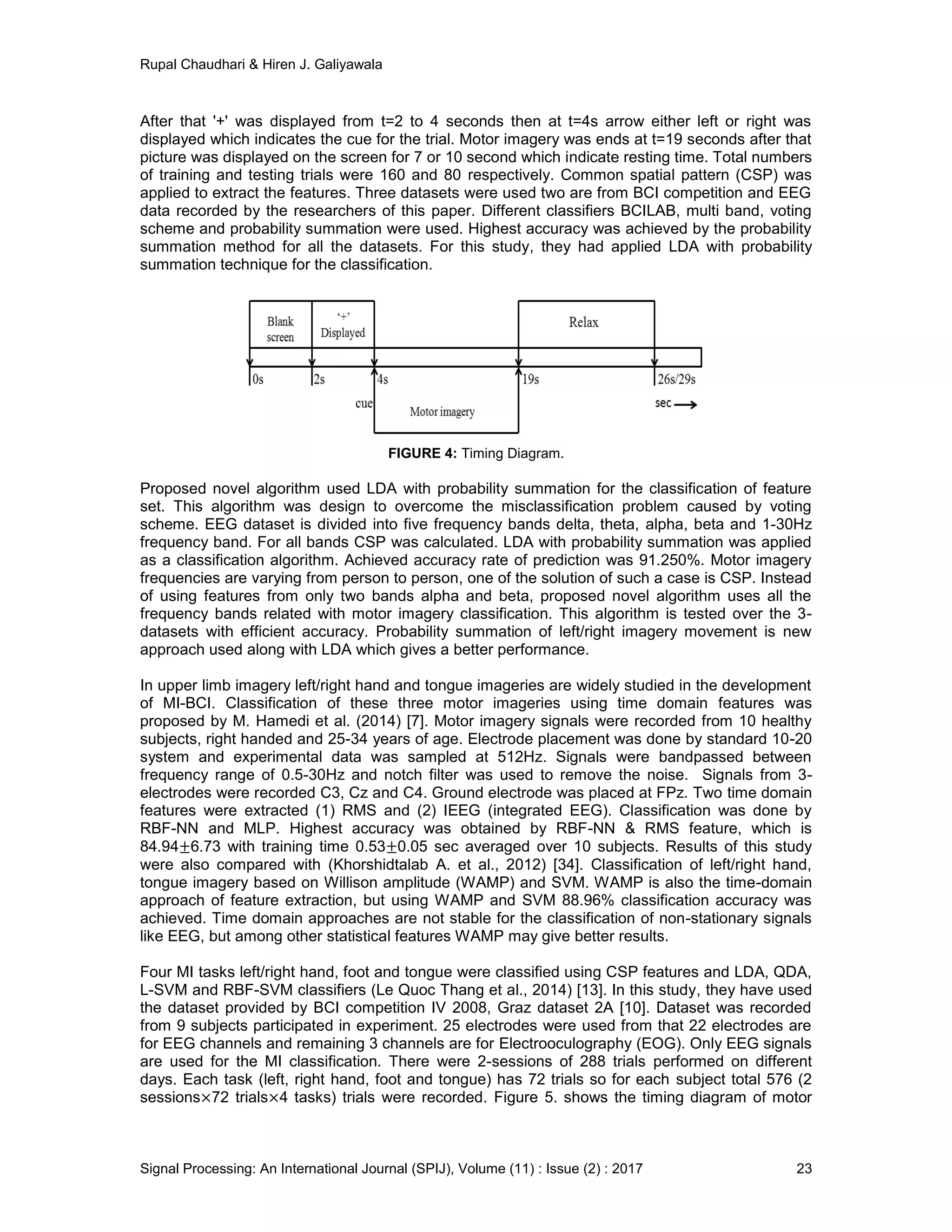 A Review on Motor Imagery Signal Classification for BCI | PDF