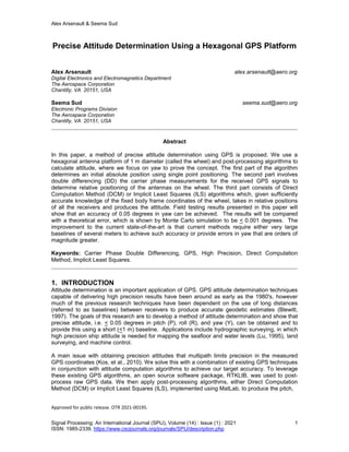 Precise Attitude Determination Using a Hexagonal GPS Platform | PDF