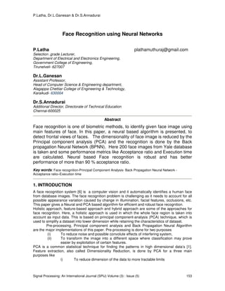 Face Recognition Using Neural Networks | PDF