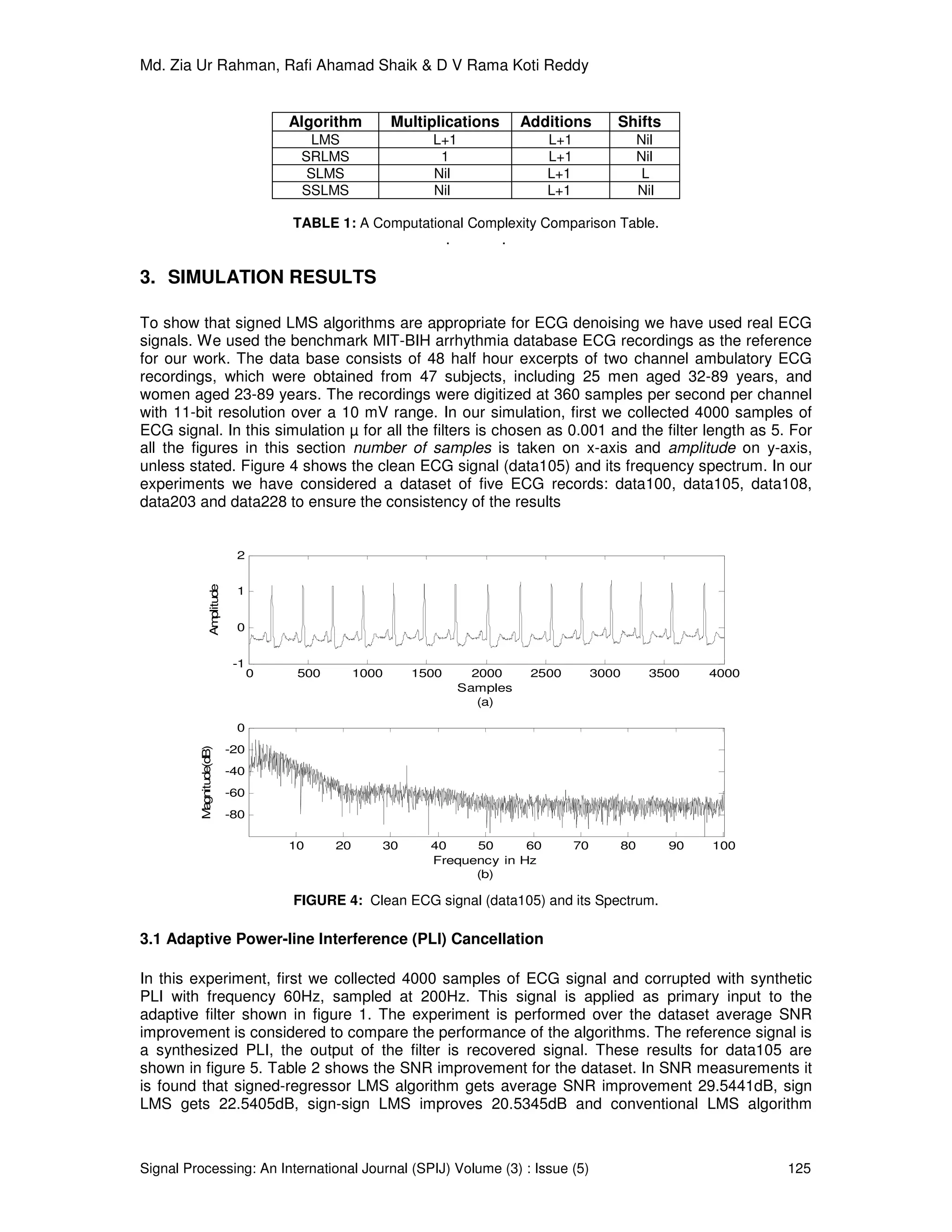 Noise Cancellation In Ecg Signals Using Computationally Pdf Digital Audio Computer