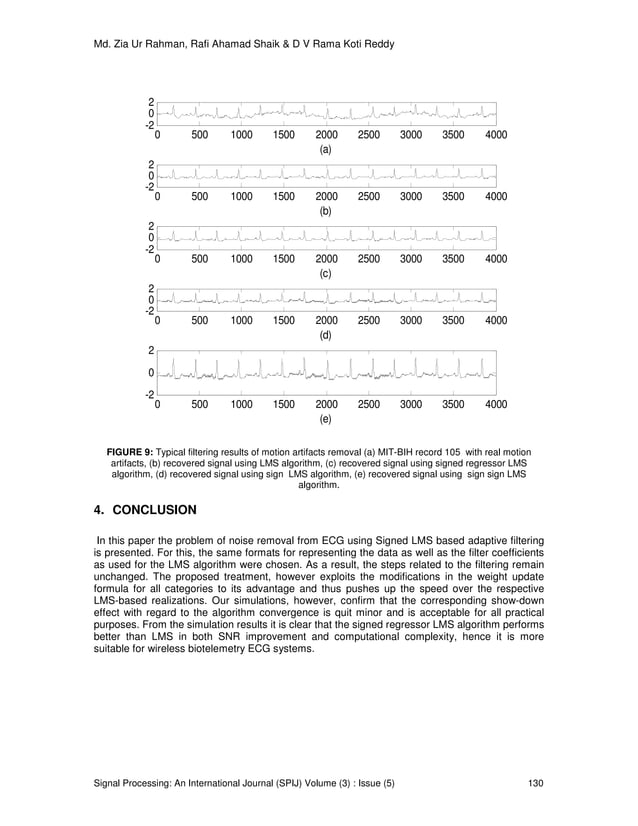 Noise Cancellation In Ecg Signals Using Computationally Pdf Digital Audio Computer