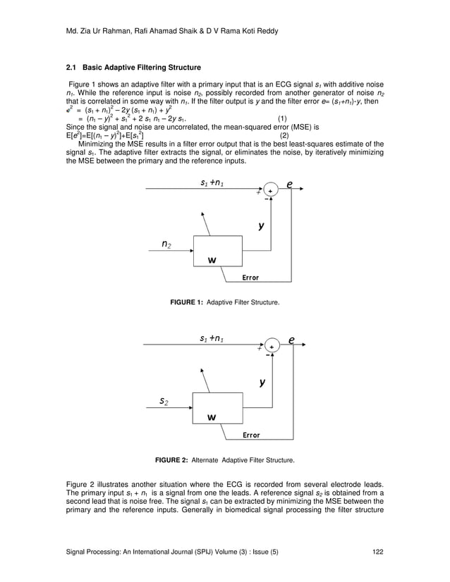 Noise Cancellation In Ecg Signals Using Computationally Pdf Digital Audio Computer